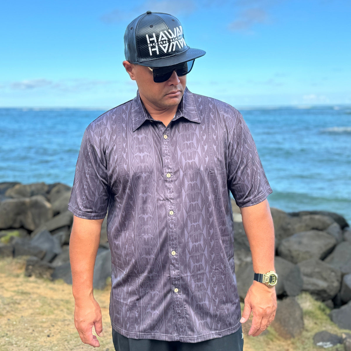 KEKAI ALOHA SHIRT BROWN – Born Hawaii