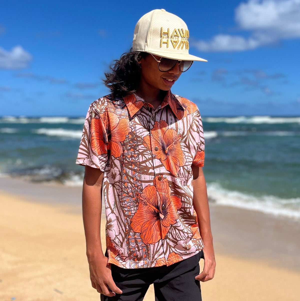 YOUTH VINTAGE ALOHA SHIRT ORANGE – Born Hawaii