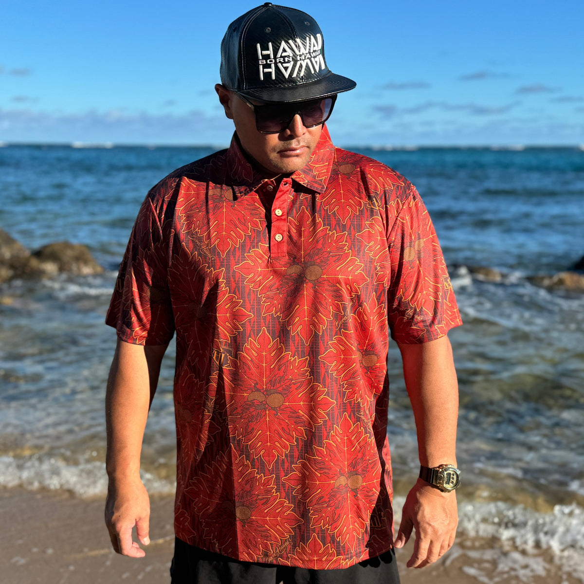 QUILTED POLO RUST – Born Hawaii