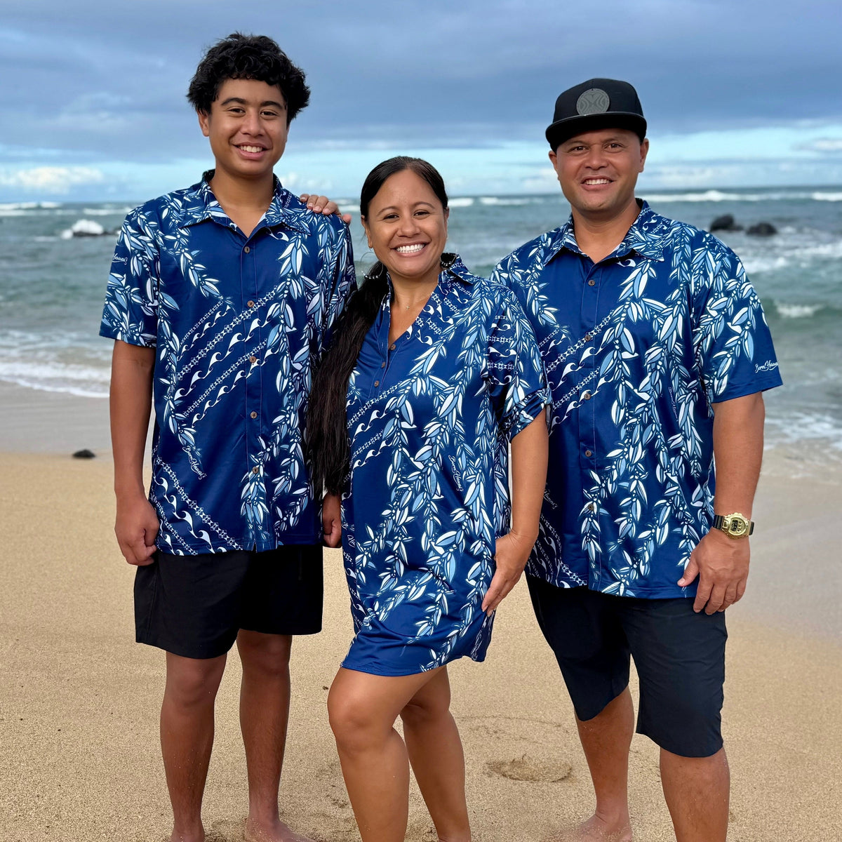 MAILE ALOHA SHIRT NAVY – Born Hawaii