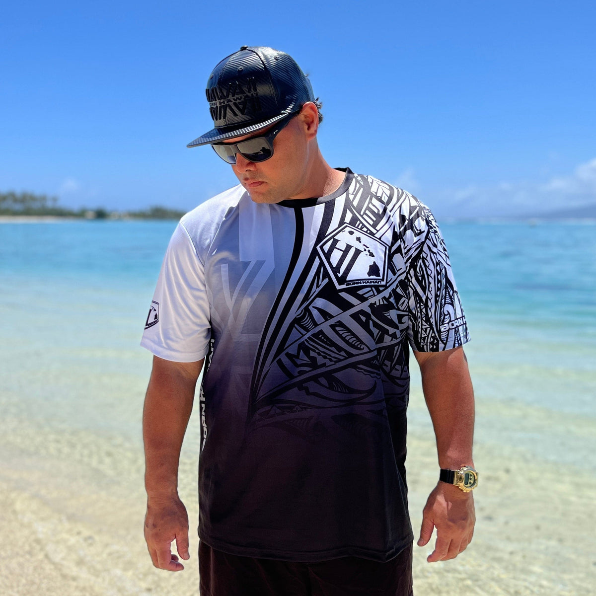 FADED JERSEY GREY WHITE – Born Hawaii